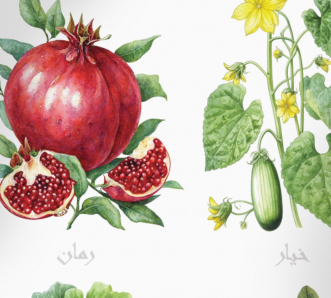 9 Foods of Quran & Hadith Poster Watercolor Islamic Home Decor Islamic ...