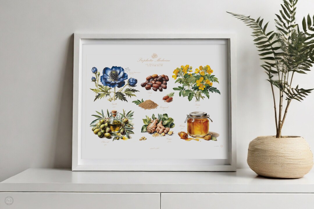 7 Foods of Quran & Hadith | Watercolor | Prophetic Medicine | Islamic ...