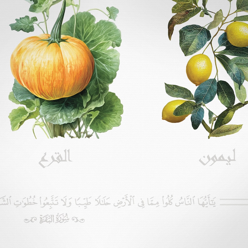 9 Foods of Quran & Hadith Poster Watercolor Islamic Home Decor Islamic ...