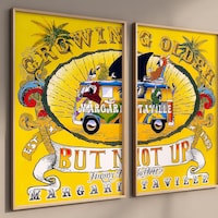 Jimmy Buffett Canvas Bama Breeze Lyrics Sign Parrothead Gift Tribute ...