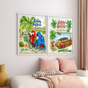 Jimmy Buffett Set of 2 Canvas / Art Prints / Framed Wall Art, Workin N ...