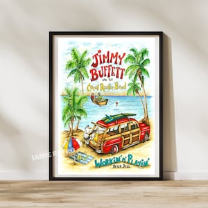 Jimmy Buffett Set of 2 Canvas / Art Prints / Framed Wall Art, Workin N ...