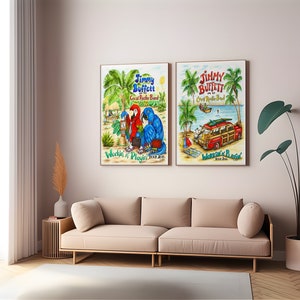 Jimmy Buffett Set of 2 Canvas / Art Prints / Framed Wall Art, Workin N ...