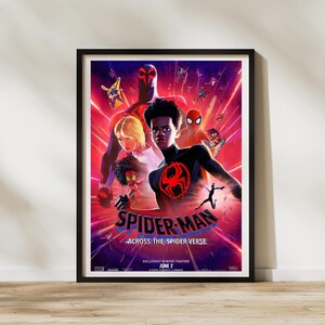 Spider-man Art (NEW) Spider-verse Movie Posters, FRAMED Set of 3, Wall ...