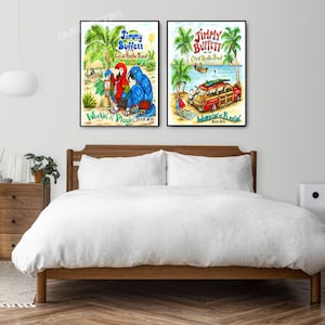 Jimmy Buffett Set of 2 Canvas / Art Prints / Framed Wall Art, Workin N ...