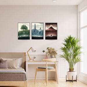 Lord of the Rings Poster 3 Set Framed Art / Canvas / Art Prints Trilogy ...