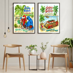 Jimmy Buffett Set of 2 Canvas / Art Prints / Framed Wall Art, Workin N ...