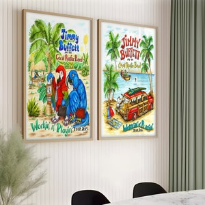 Jimmy Buffett Set of 2 Canvas / Art Prints / Framed Wall Art, Workin N ...