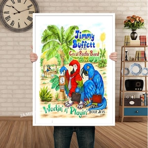 Jimmy Buffett Set of 2 Canvas / Art Prints / Framed Wall Art, Workin N ...