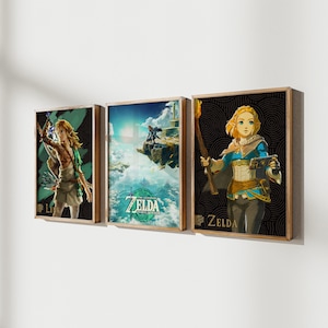 Zelda Poster, SET of 3 Wall Art, Stunning Gaming Prints, Gamer Gift ...