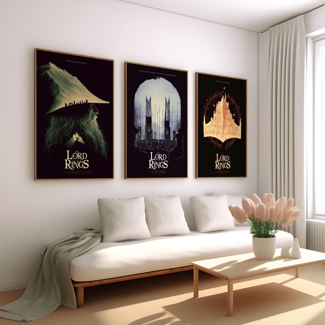 Lord of the Rings 3 Piece Framed Art / Canvas / Art Prints Trilogy Lotr ...