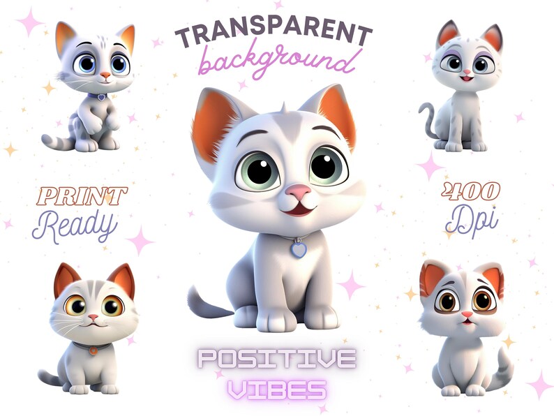 Cat Clipart Png Cat Clipart Bundle Cat Clip Art Cute Cats - Etsy