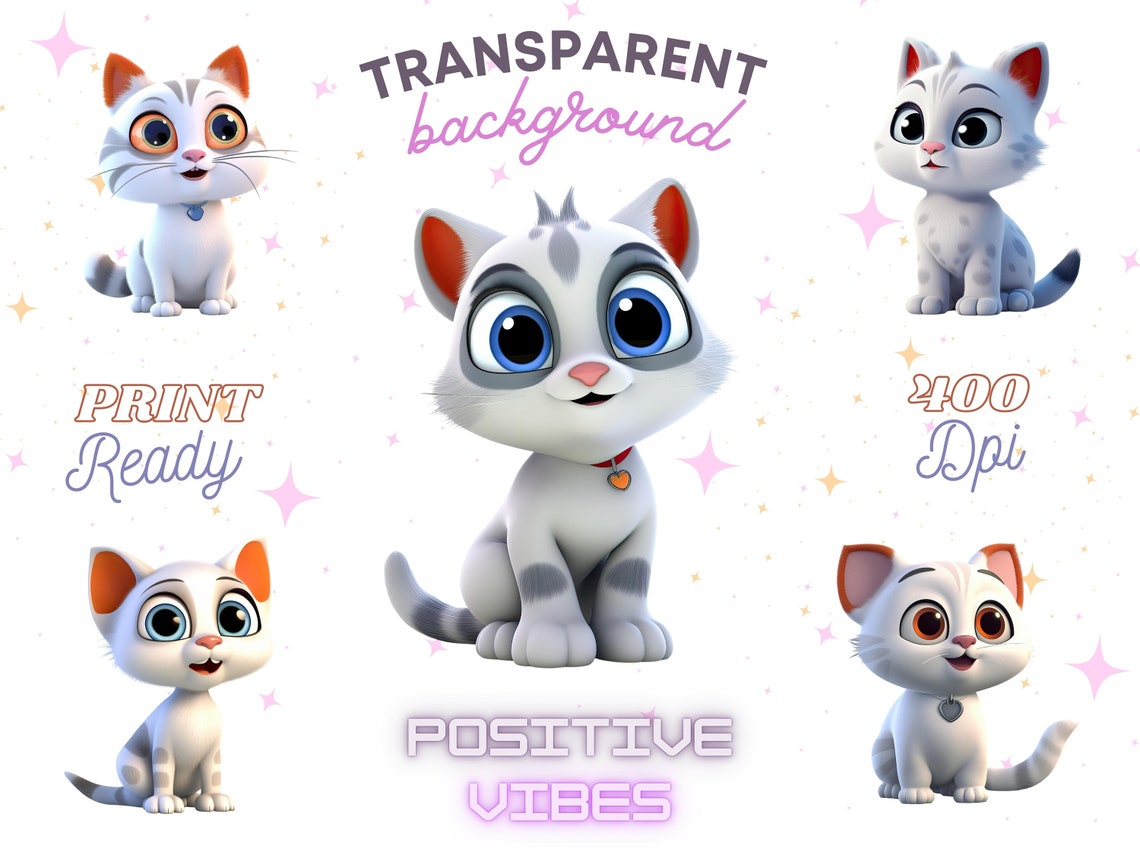 Cat Clipart Png Cat Clipart Bundle Cat Clip Art Cute Cats - Etsy