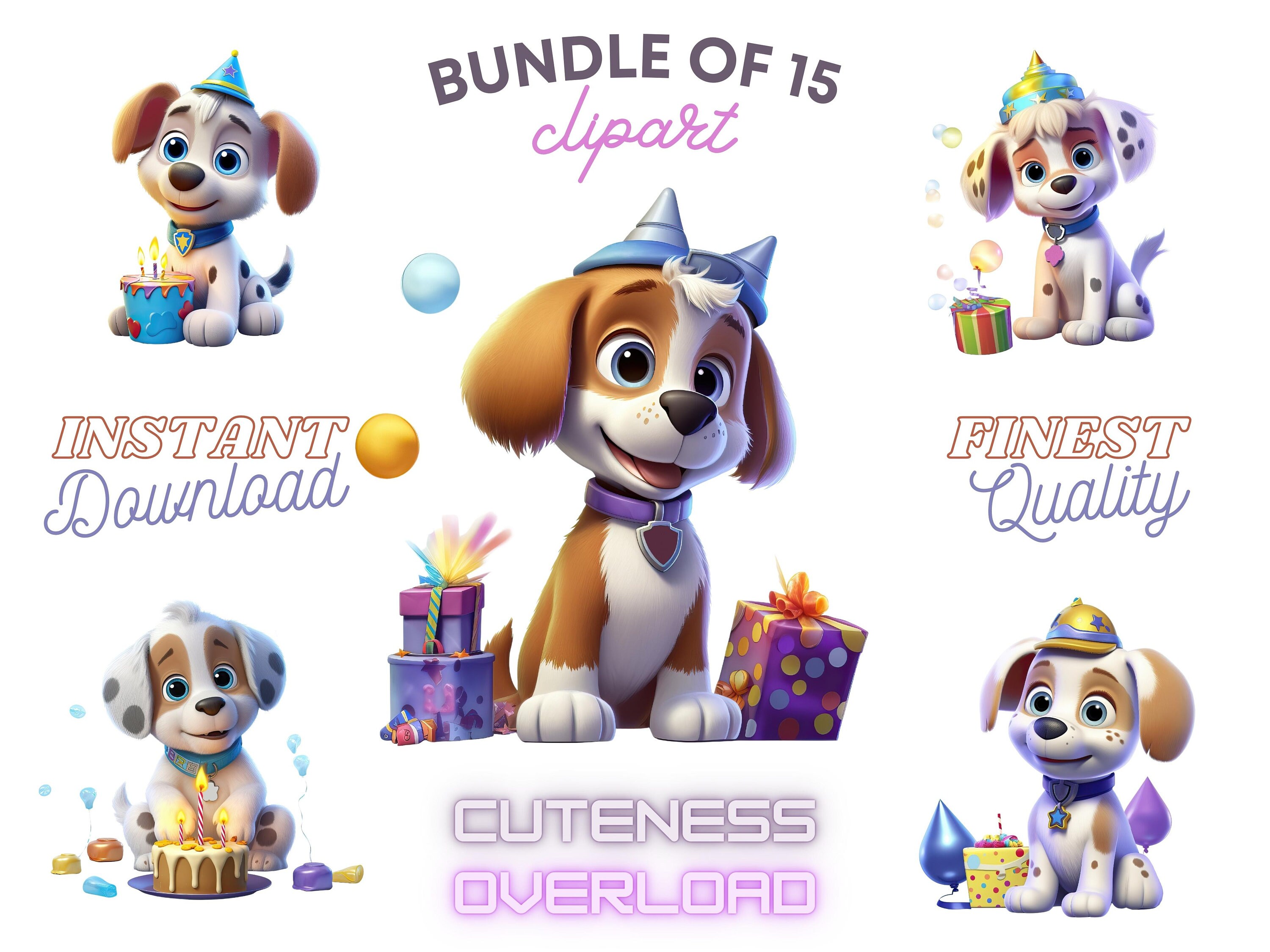 Dog Birthday Png, Dog Birthday Clipart, Puppies Clipart, Dog Fiesta ...
