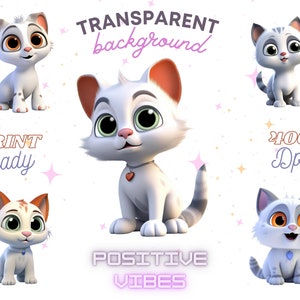 Cat Clipart Png Cat Clipart Bundle Cat Clip Art Cute Cats - Etsy