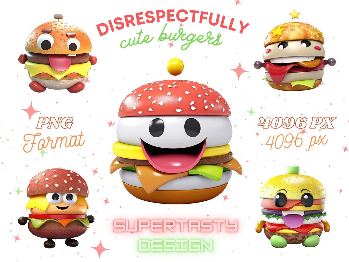 Hamburgers Clipart Bundle, Hamburgers PNG, Hamburgers Sign Print ...