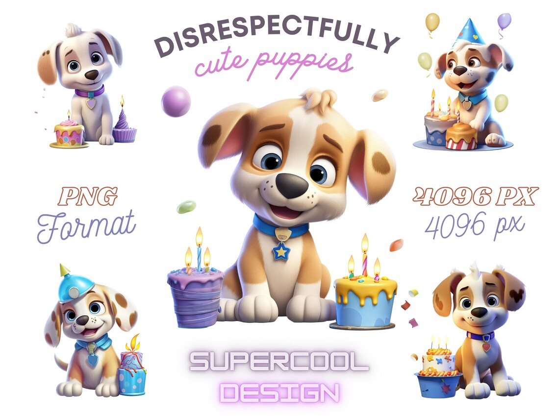 Dog Birthday Png Dog Birthday Clipart Puppies Clipart Dog - Etsy