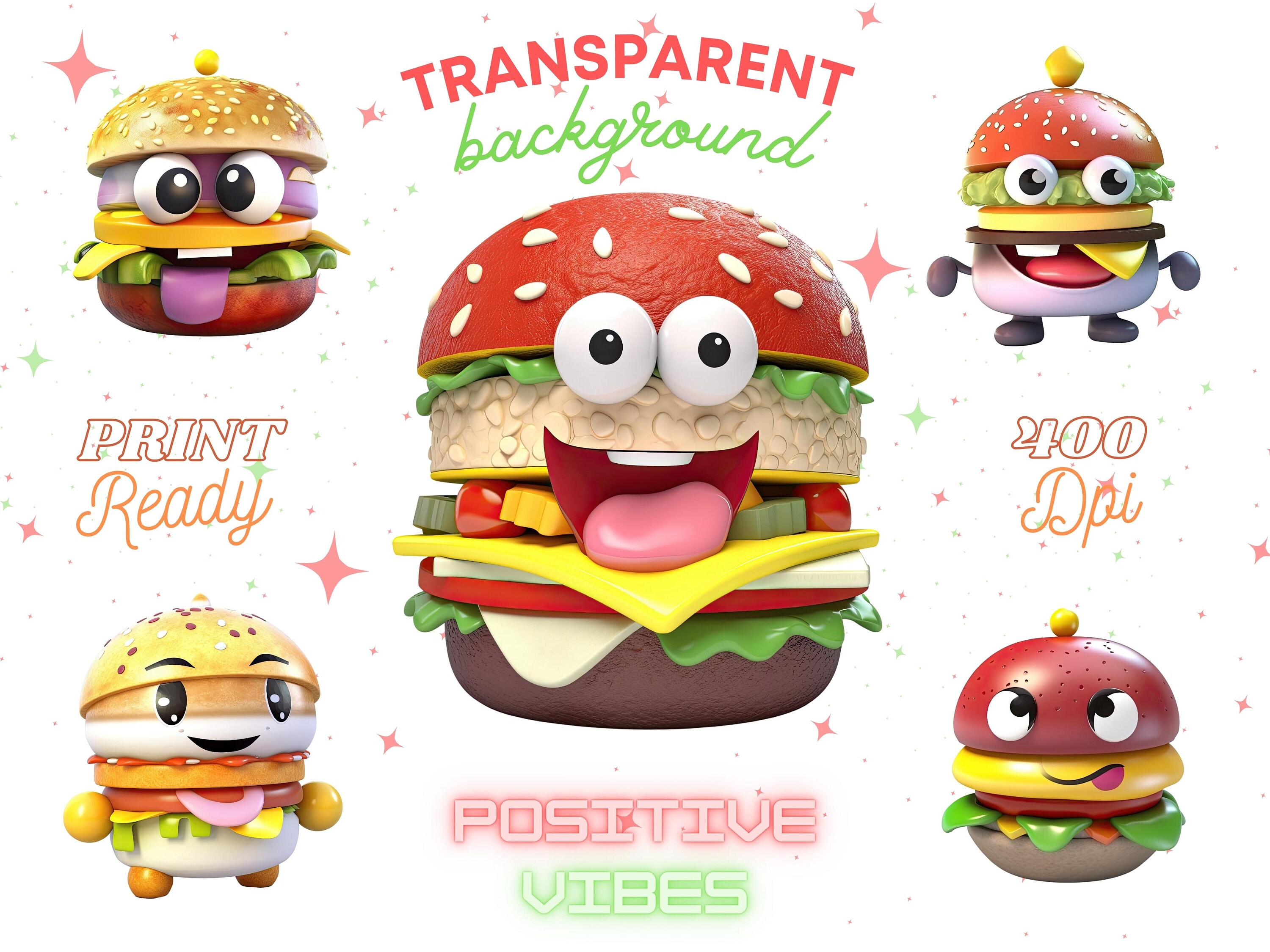 Hamburgers Clipart Bundle, Hamburgers PNG, Hamburgers Sign Print ...