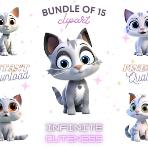 Cat Clipart Png Cat Clipart Bundle Cat Clip Art Cute Cats - Etsy
