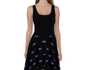 Spooky Bat Mesh Dress in Purple and Black - Etsy