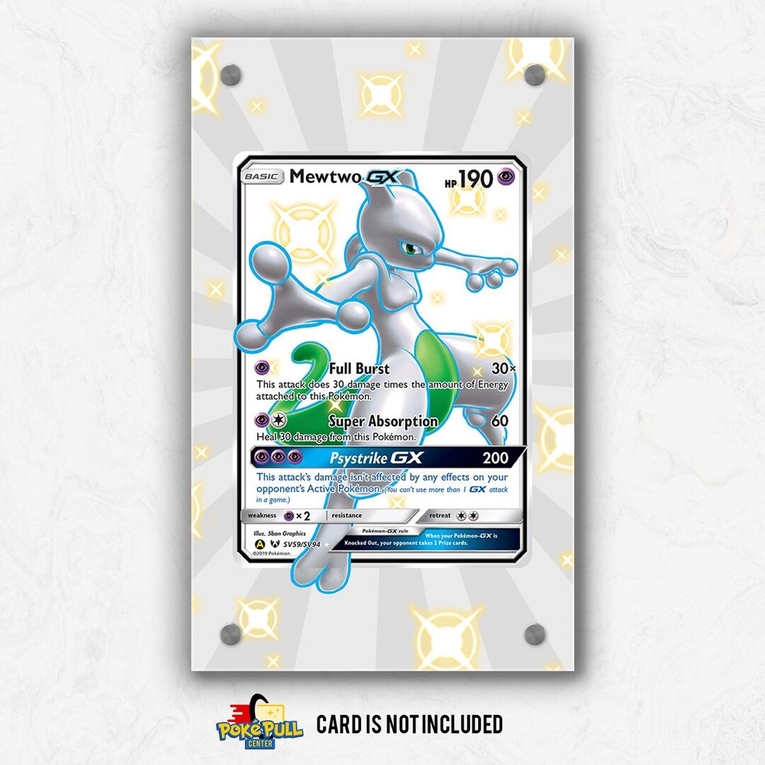 Mewtwo GX Hidden Fates SV59 | Pokémon Extended Artwork Display Case - Etsy