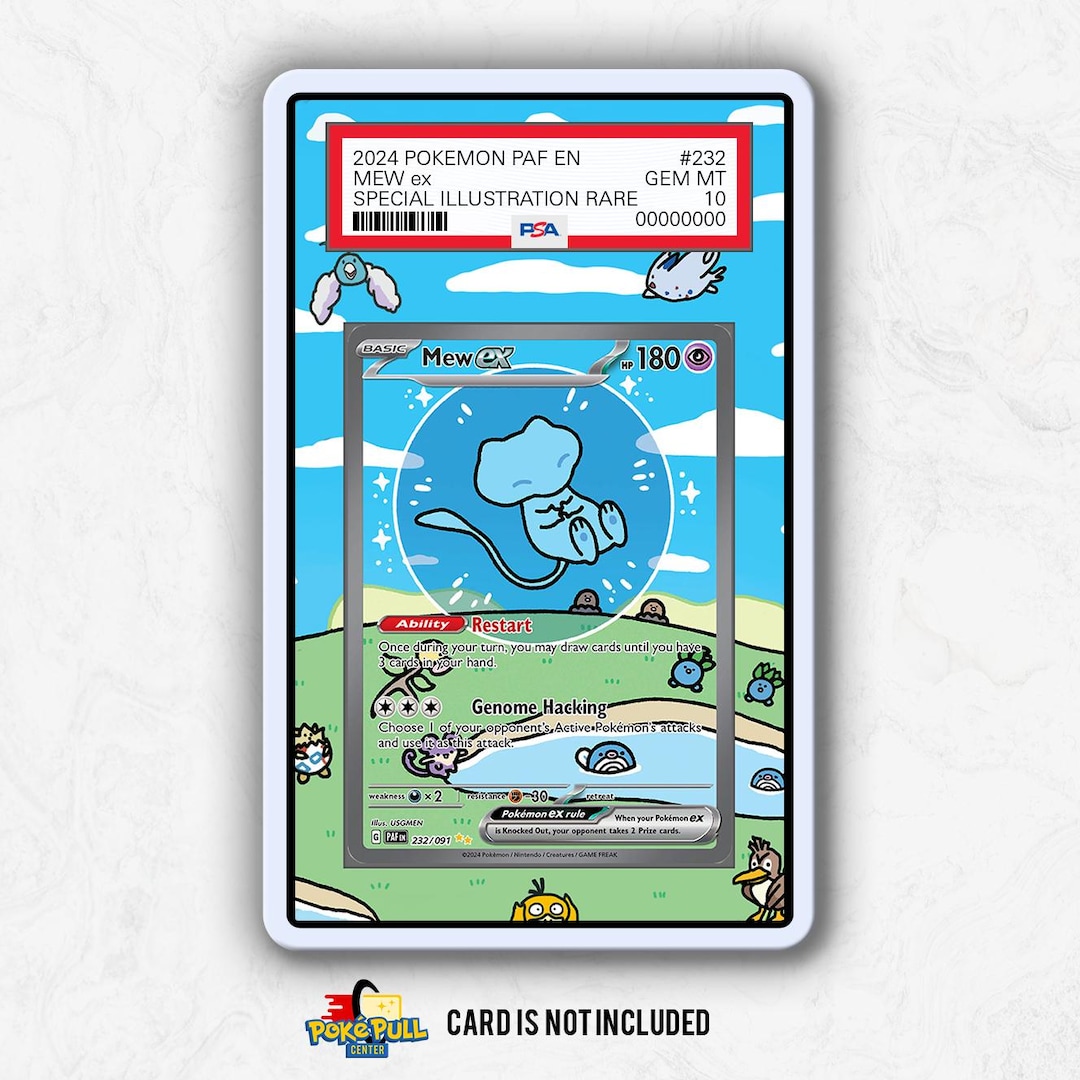 Mew Ex PSA Display Case | Extended Artwork Protector for Pokémoncards ...