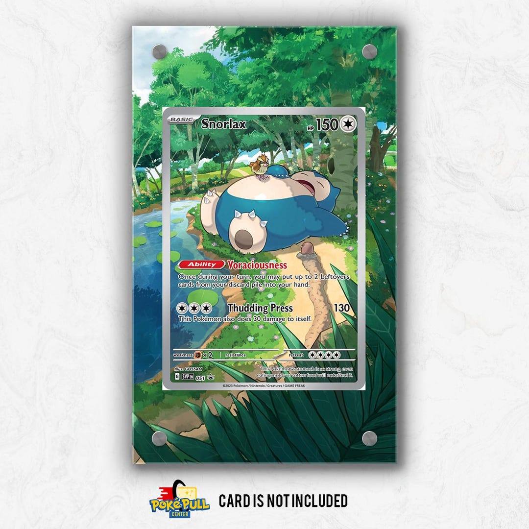 Snorlax SVP 051 Promo | Pokémon Extended Artwork Display Case - Etsy