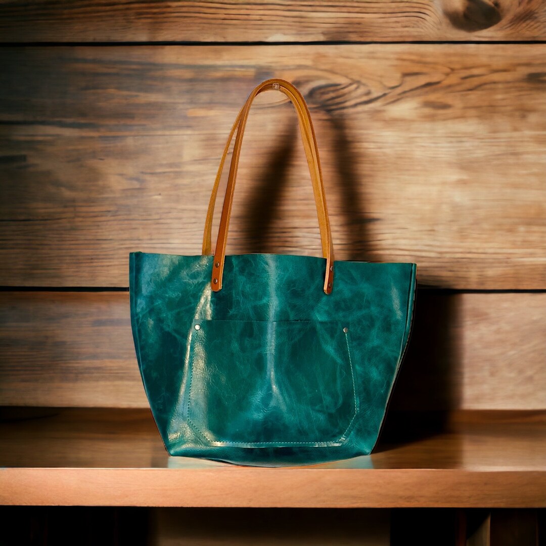 Authentic Icon Green Leather Classic Tote Bags-sm/md/lrg/xlrg - Etsy