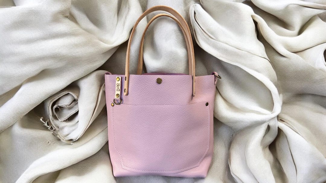 Full Grain Real Leather Pebbled Lilac Leather Rokky Cross-body/handbag ...