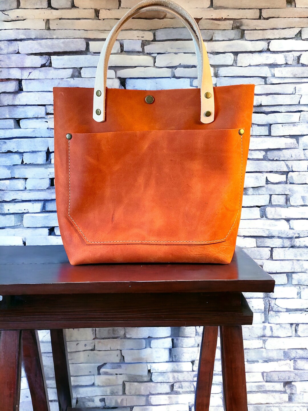 Authentic Rust Leather Rokstar Cross-body/handbag - Etsy
