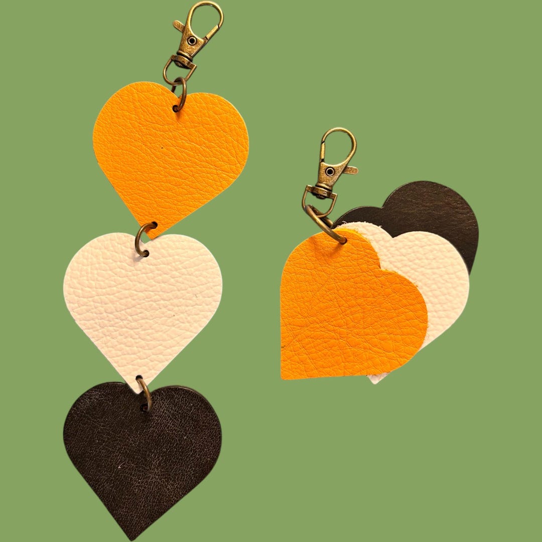 Full Grain Authentic Leather Halloween Heart Charms - Etsy