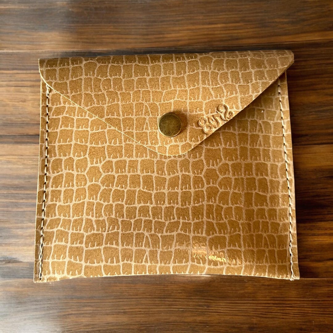 Authentic Leather Gator Belly Square Pouch - Etsy