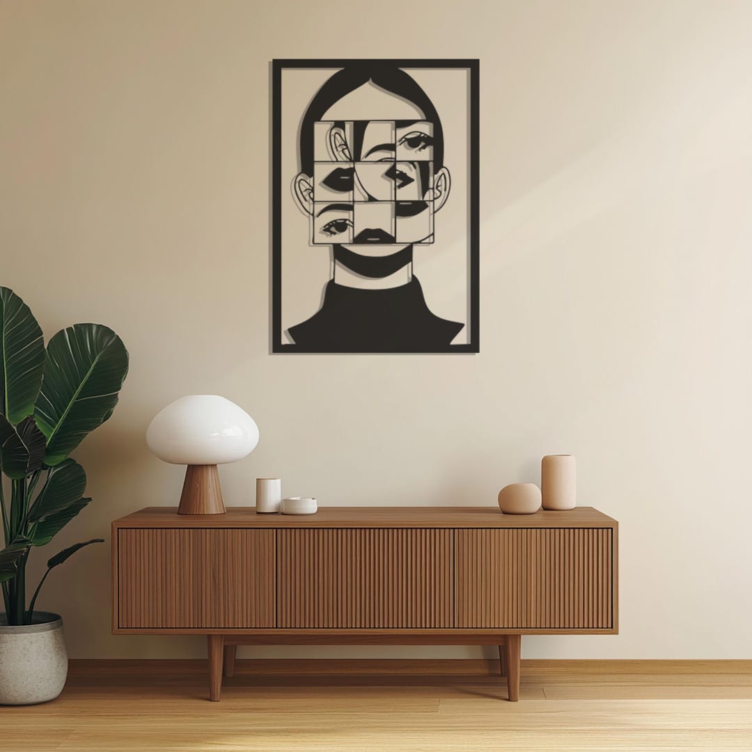 Abstract Portrait Art, Woman Metal Wall Art, Contemporary Metal Decor ...
