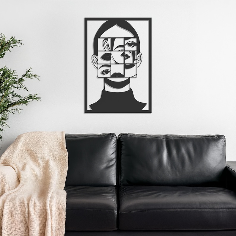 Abstract Portrait Art, Woman Metal Wall Art, Contemporary Metal Decor ...