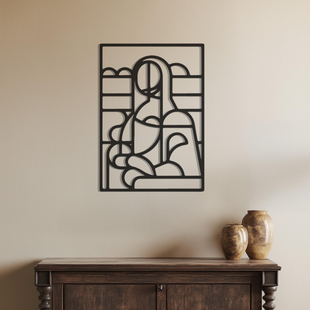 Abstract Mona Lisa Wall Art, Metal Wall Decor, Abstract Wall Art ...