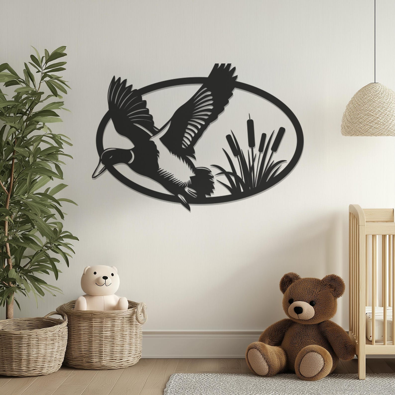 Duck Wall Art, Wildlife Decor, Metal Wall Hanging, Duck Artwork ...