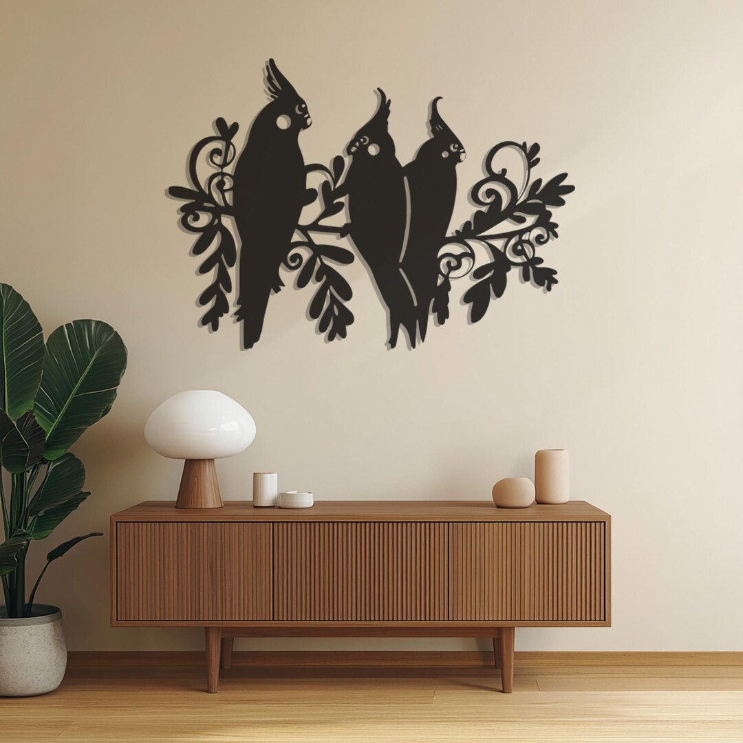 Cockatoo Wall Art, Tropical Bird Wall Decor, Parrot Wall Hanging, Wall ...
