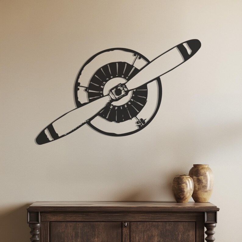 Airplane Propeller Wall Art, Aviation Wall Decor, Metal Propeller Sign ...