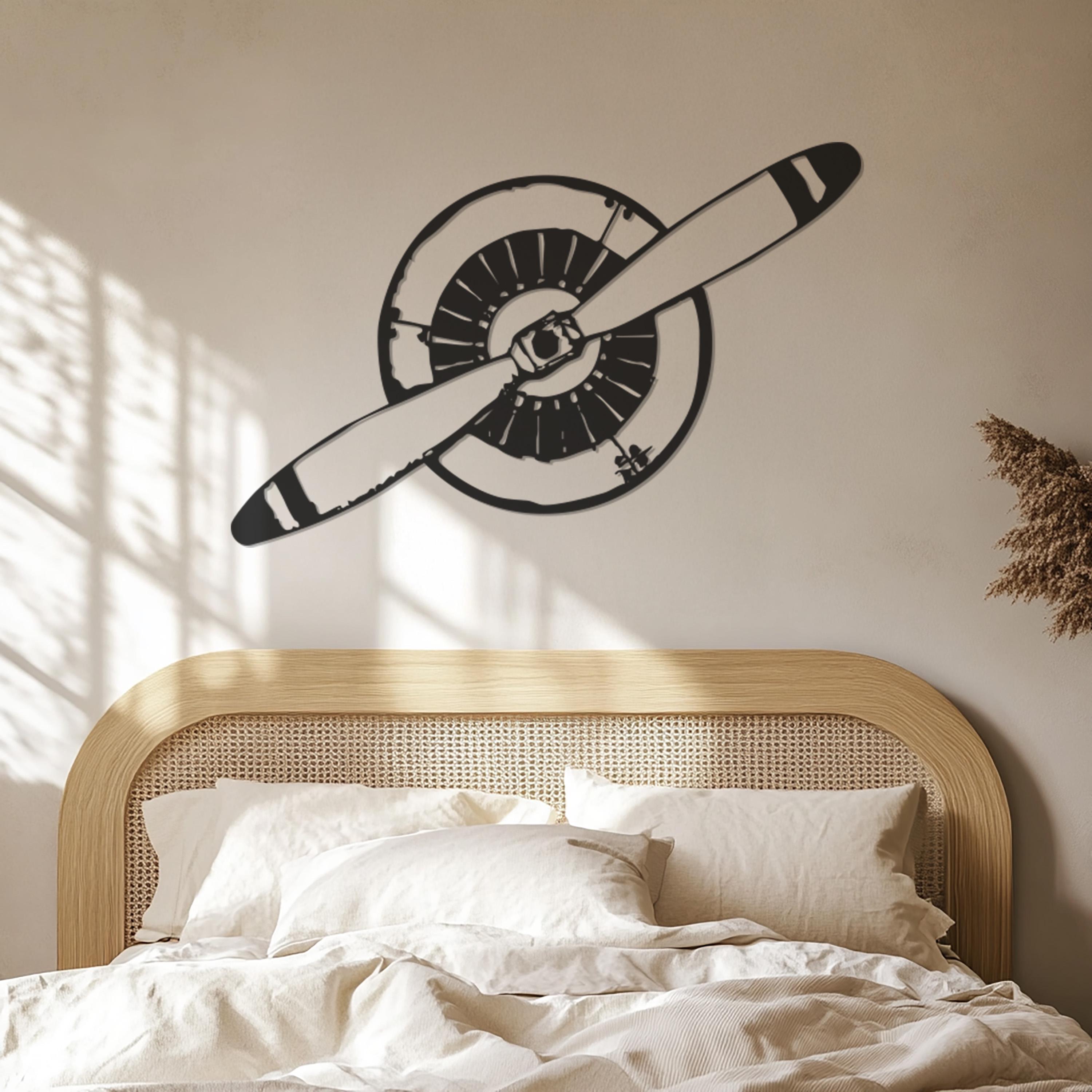 Airplane Propeller Wall Art, Aviation Wall Decor, Metal Propeller Sign ...