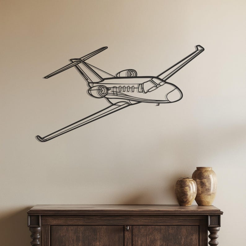 Airplane Wall Art, Private Jet Wall Decor, Aviation Metal Art, Pilot ...