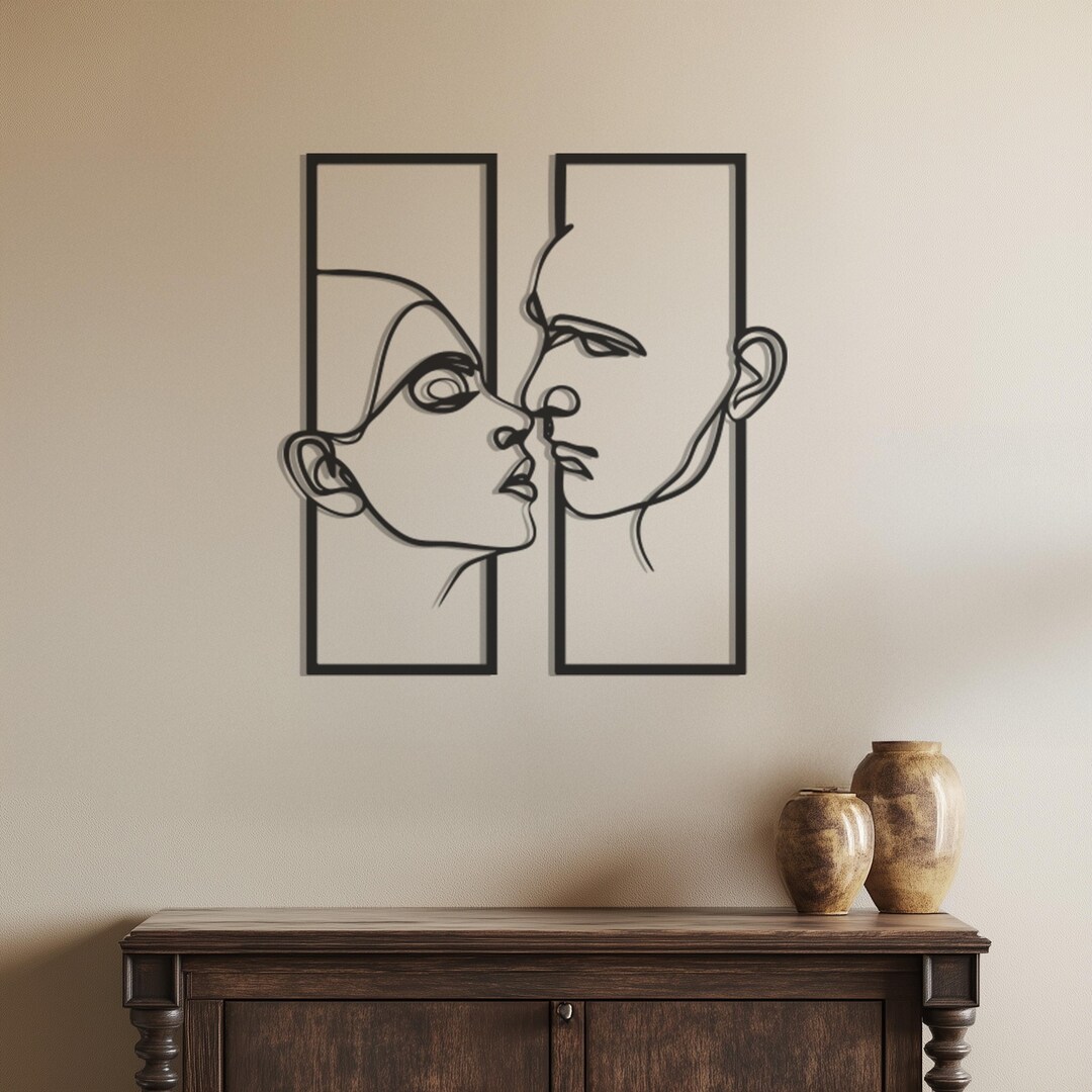 Couple Wall Art, Romantic Wall Decor, Modern Love Decor, Metal Wall Art ...
