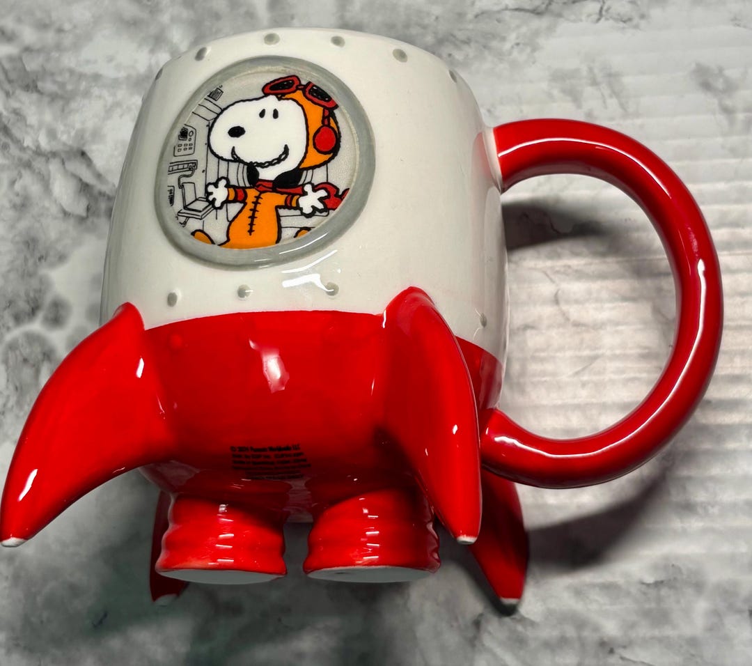 Snoopy Rocket Ship Mug - Etsy