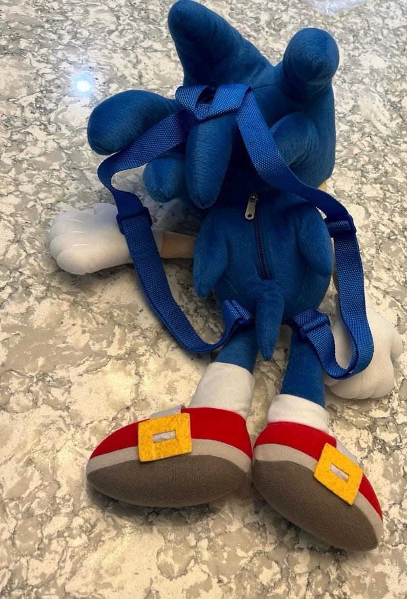 Sonic the Hedgehog Plush Backpack - Etsy