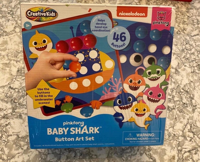 Baby Shark Button Art Set - Etsy