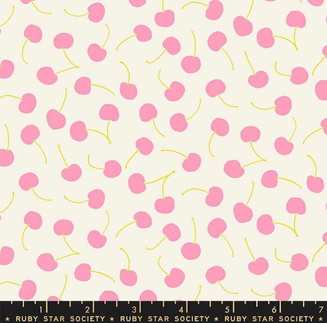 Ruby Star Society Sugar Cone Cherries Pink Kim Kight by the Fat Quarter ...