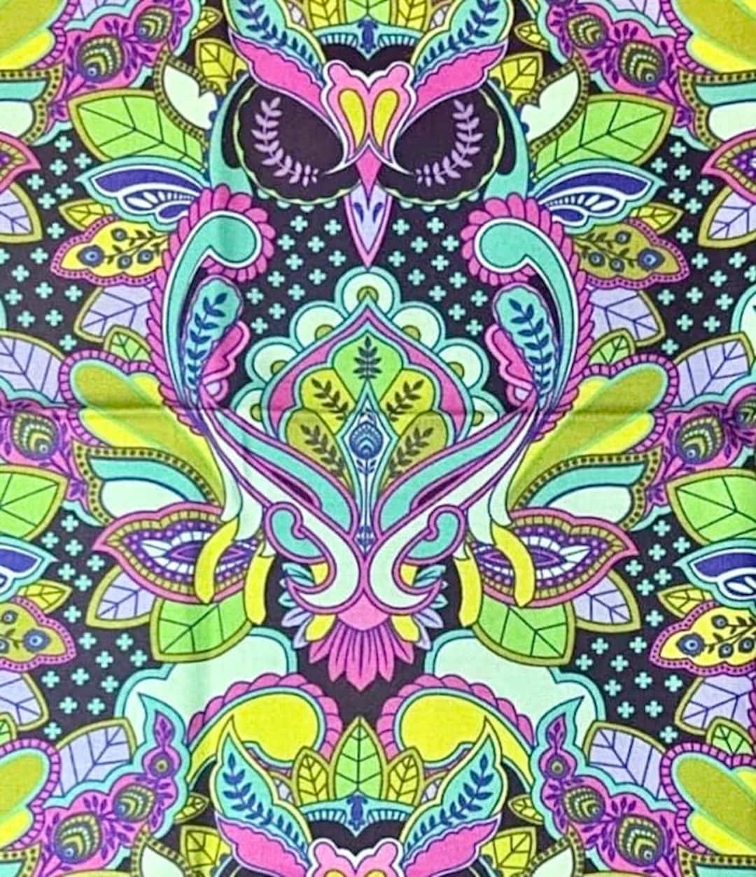 Tula Pink OOP All Stars Owl Purple Green Retired Line - Etsy