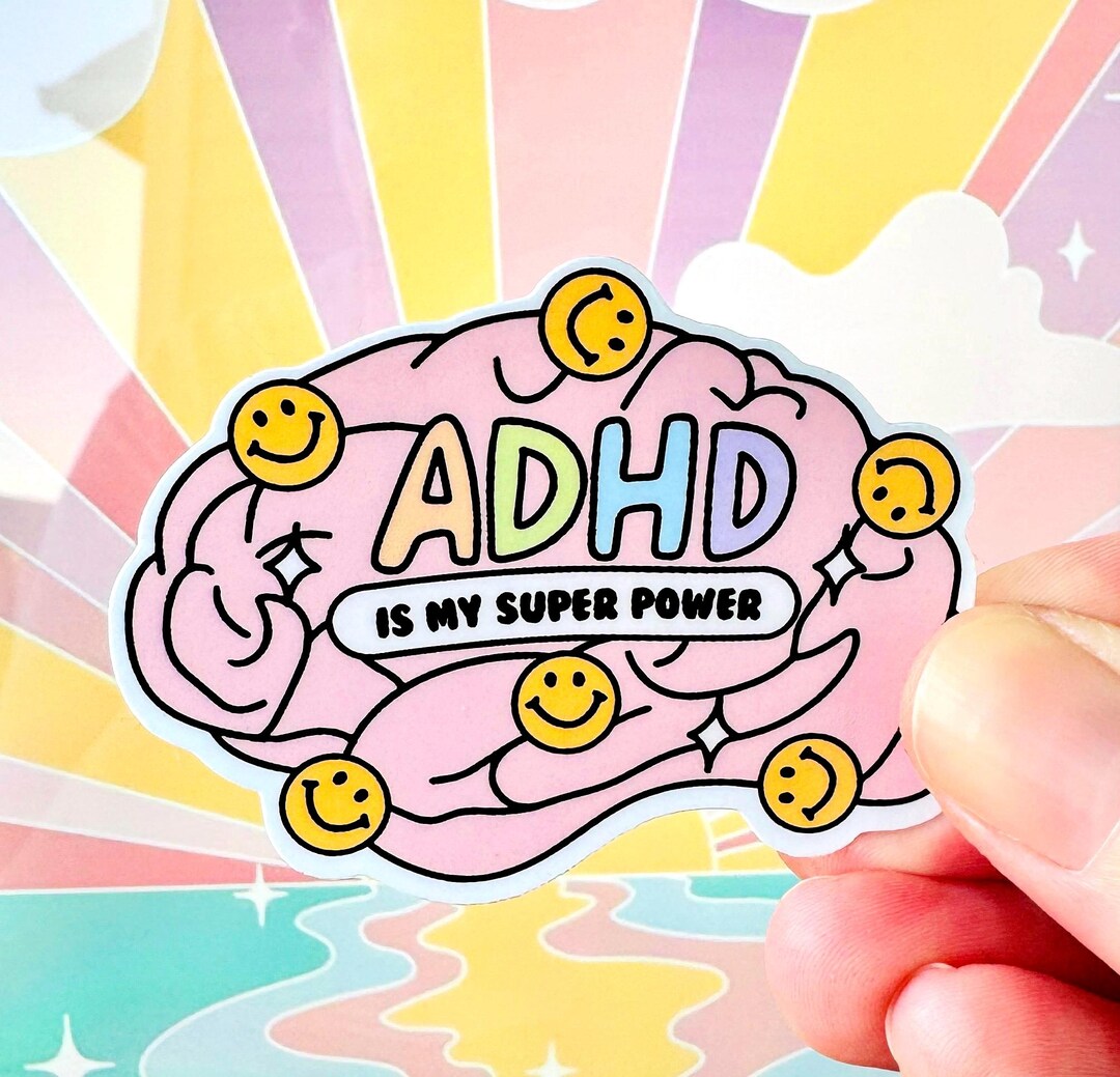 ADHD Sticker, Sticker for Water Bottle, Sticker for Laptop, Journal ...
