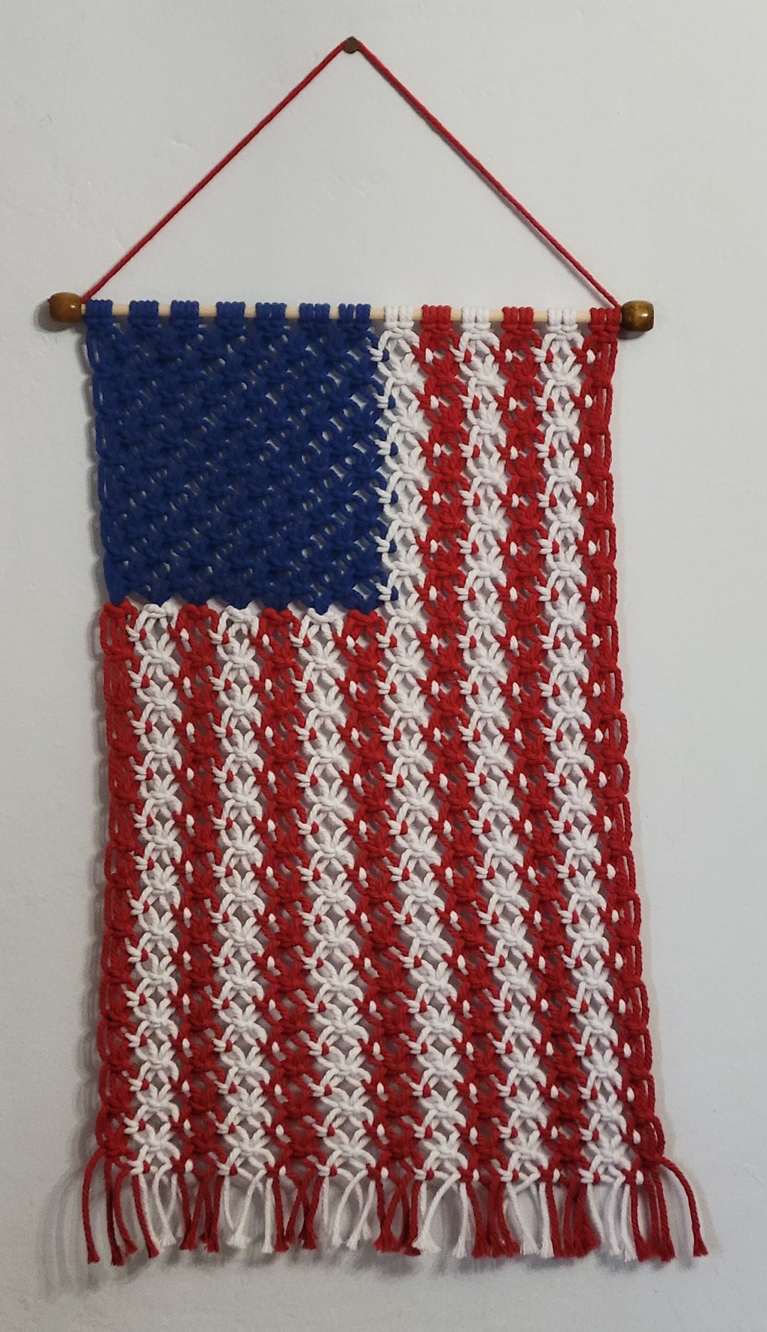 Handmade Macrame US Flag. - Etsy