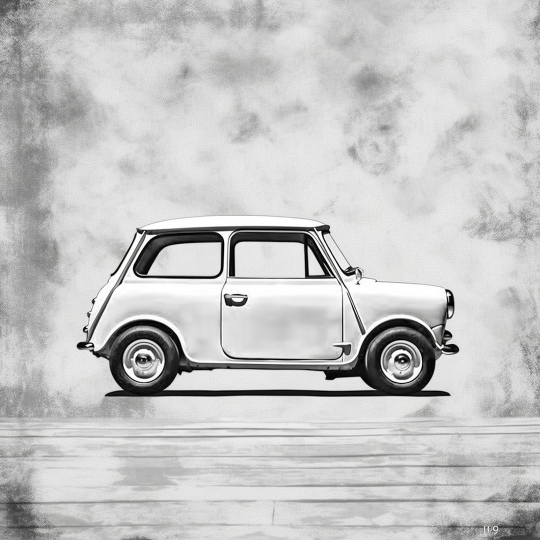 Mini Classic White Side View Classic Cars Classic Car - Etsy