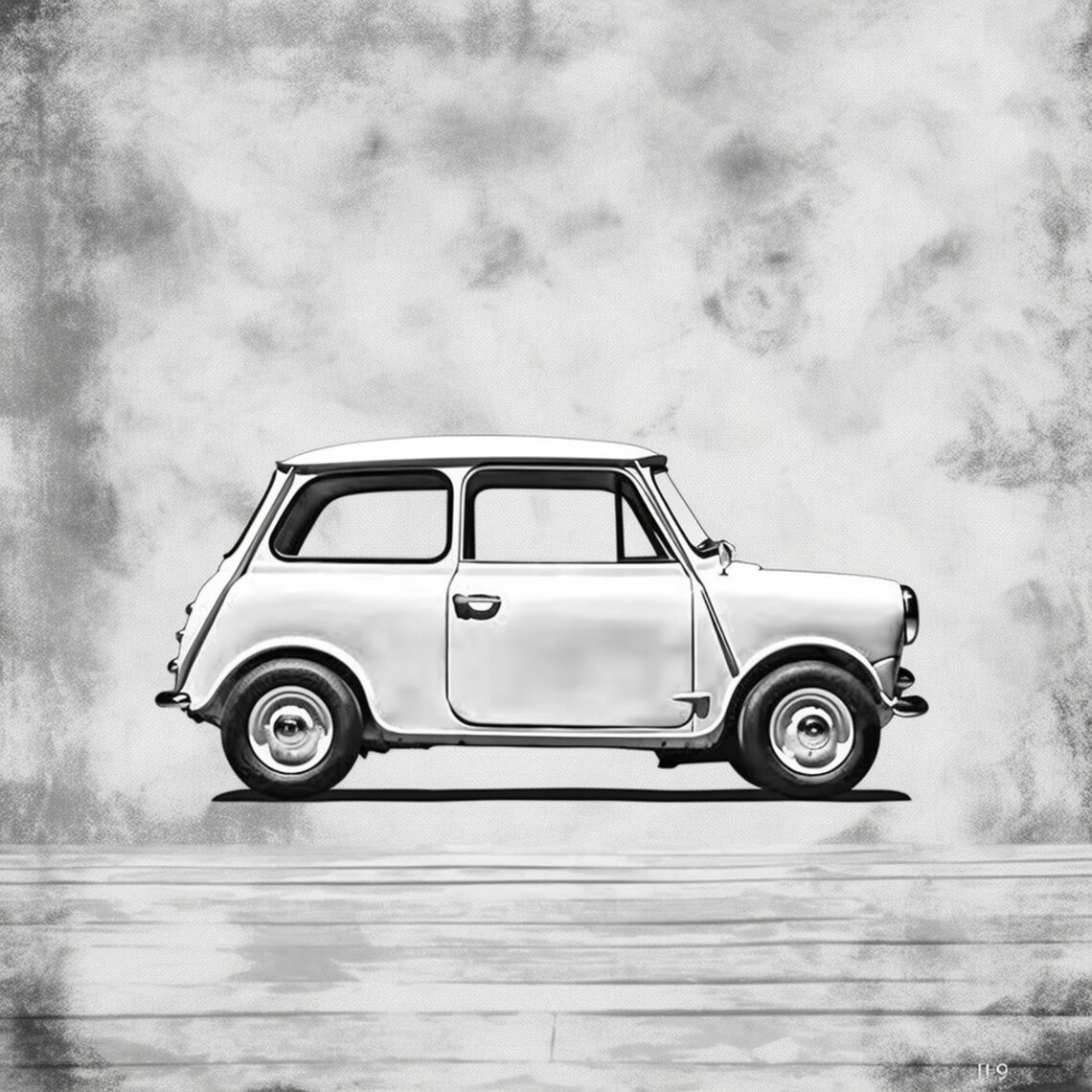 Mini Classic White Side View Classic Cars Classic Car - Etsy